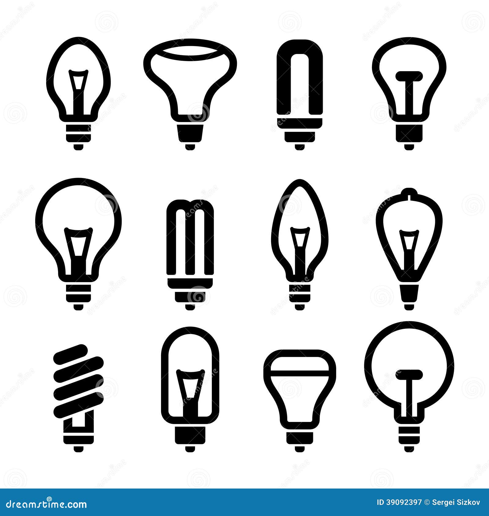 Light Bulbs. Bulb Icon Set 2 Stock Vector - Illustration of graphic ...