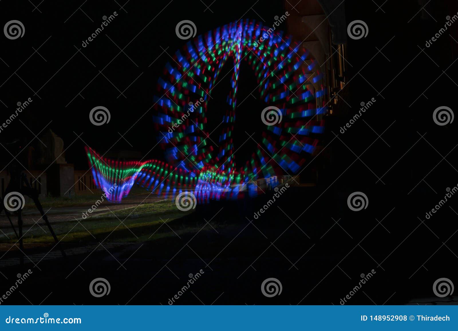 Light Bulbs and Colored Lights that are Rotating Stock Photo - Image of ...