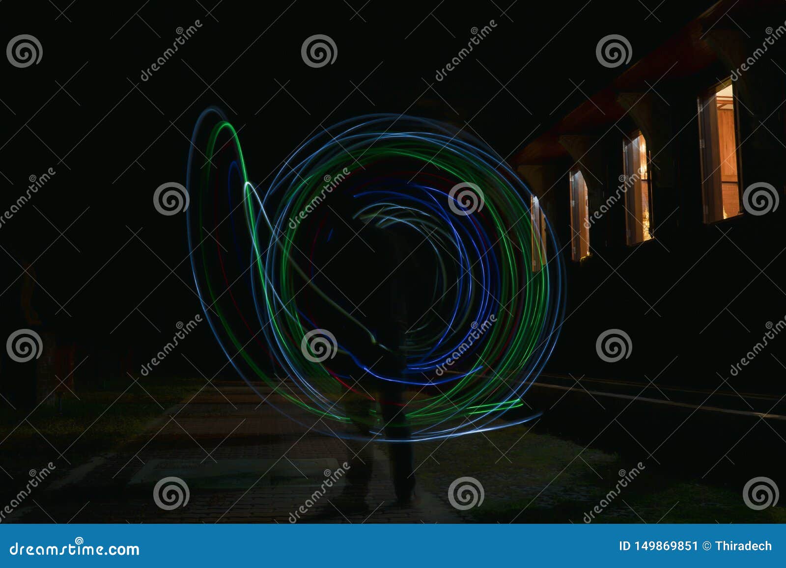 Light Bulbs and Colored Lights that are Rotating Stock Image - Image of ...