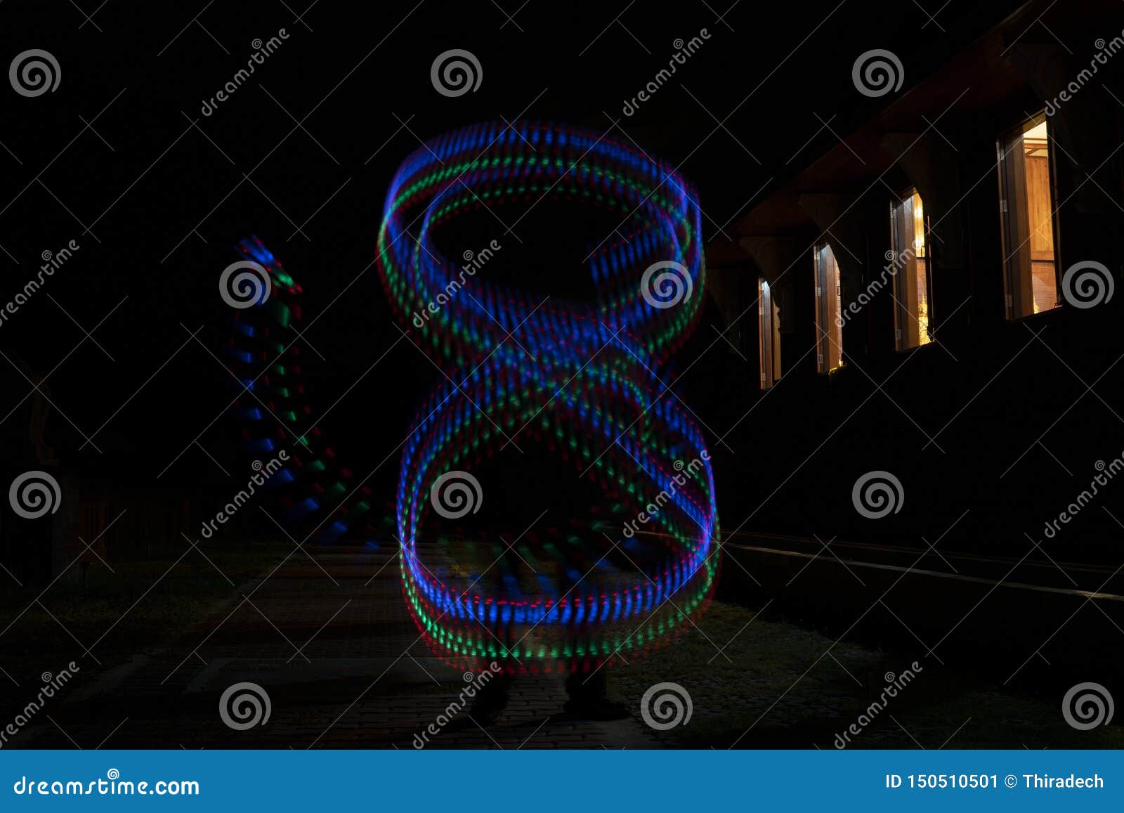 Light Bulbs and Colored Lights that are Rotating Stock Image - Image of ...