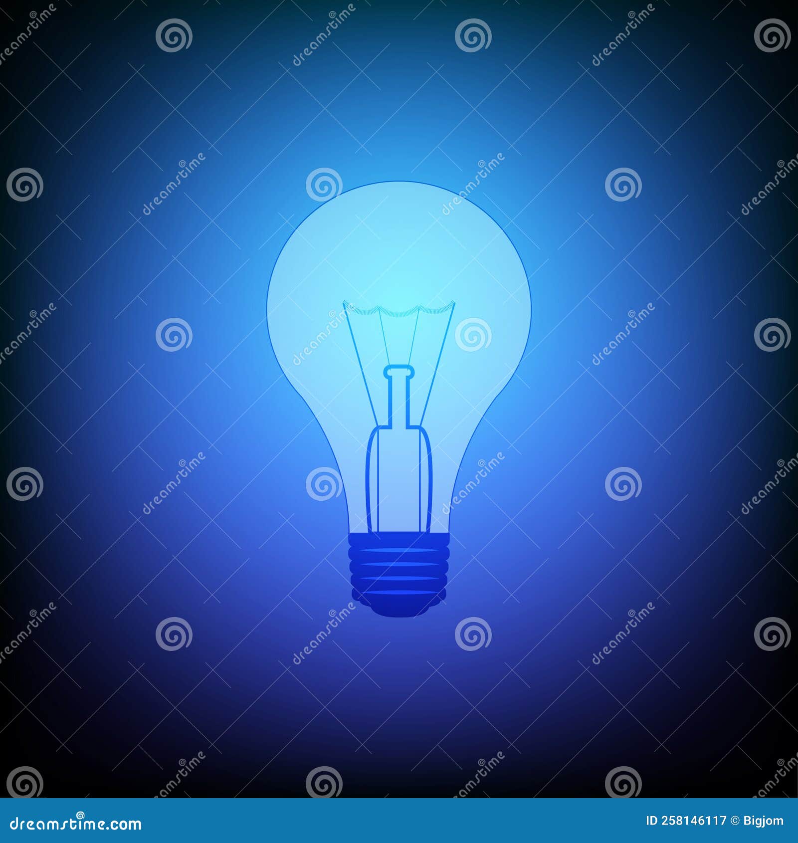 Light Bulbs Design on Blue Background. Vector Illustration Stock ...