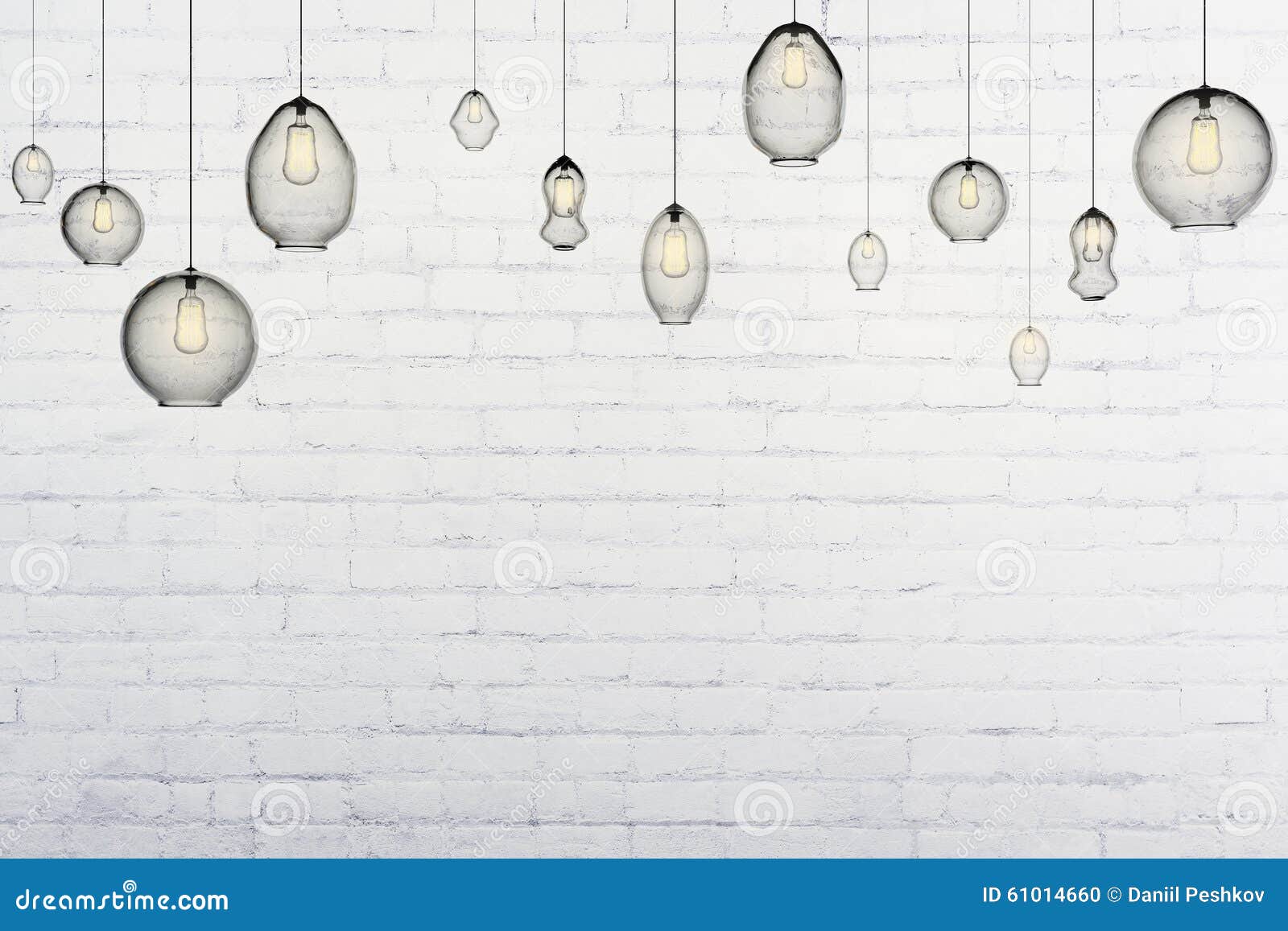 Light Bulbs in an Empty Loft Interior Stock Photo - Image of floor ...
