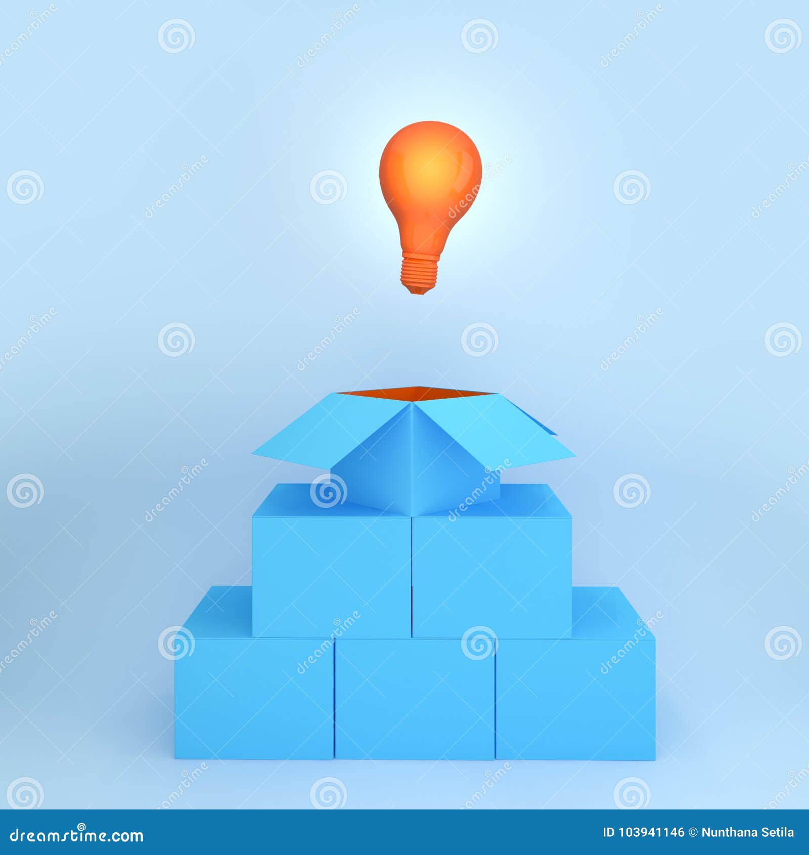 Light Bulbs Glowing Creative Idea Think Outside the Box , Minimal ...