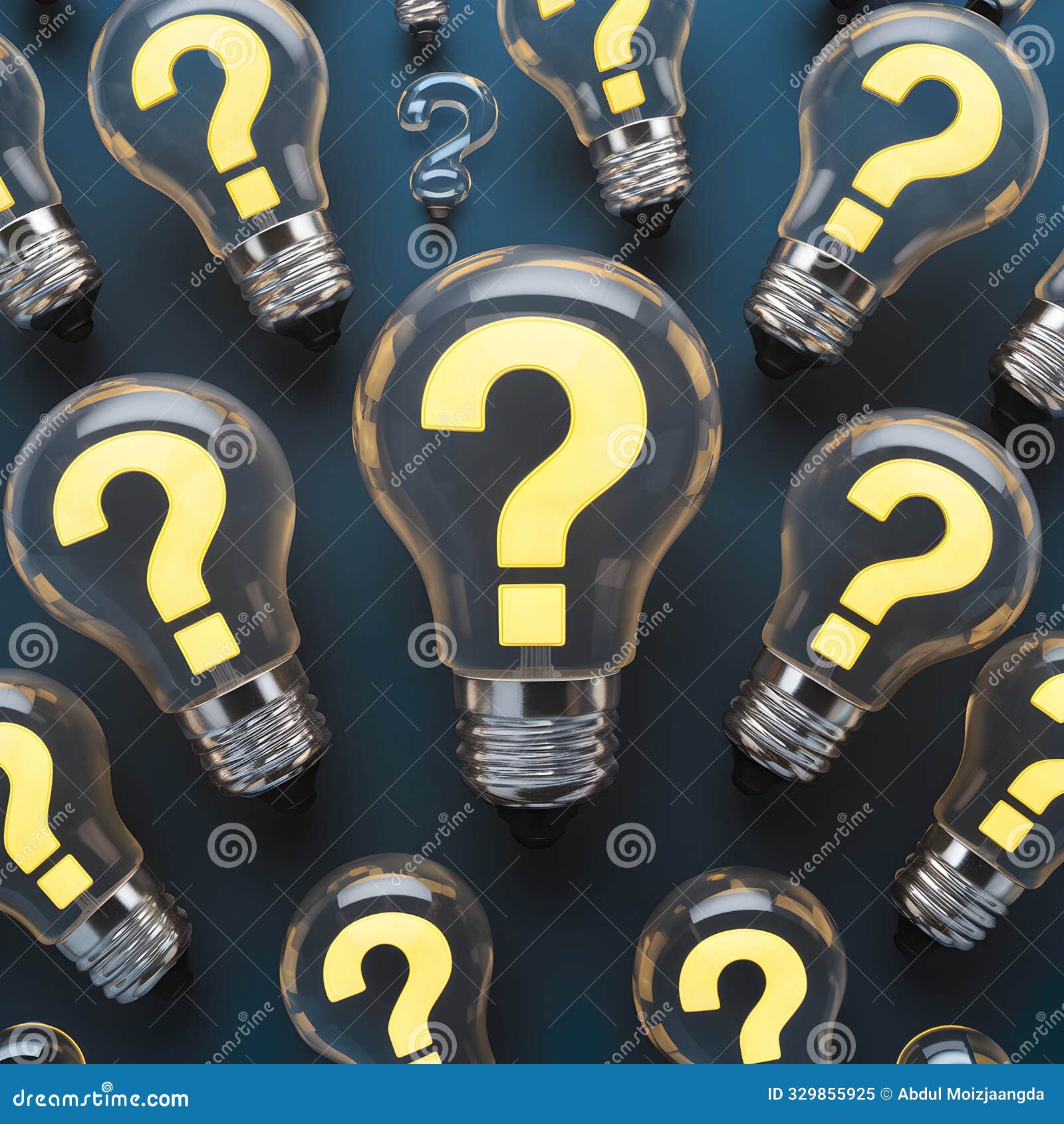 Light Bulbs with Glowing Question Marks, Dark Background, Suggesting ...
