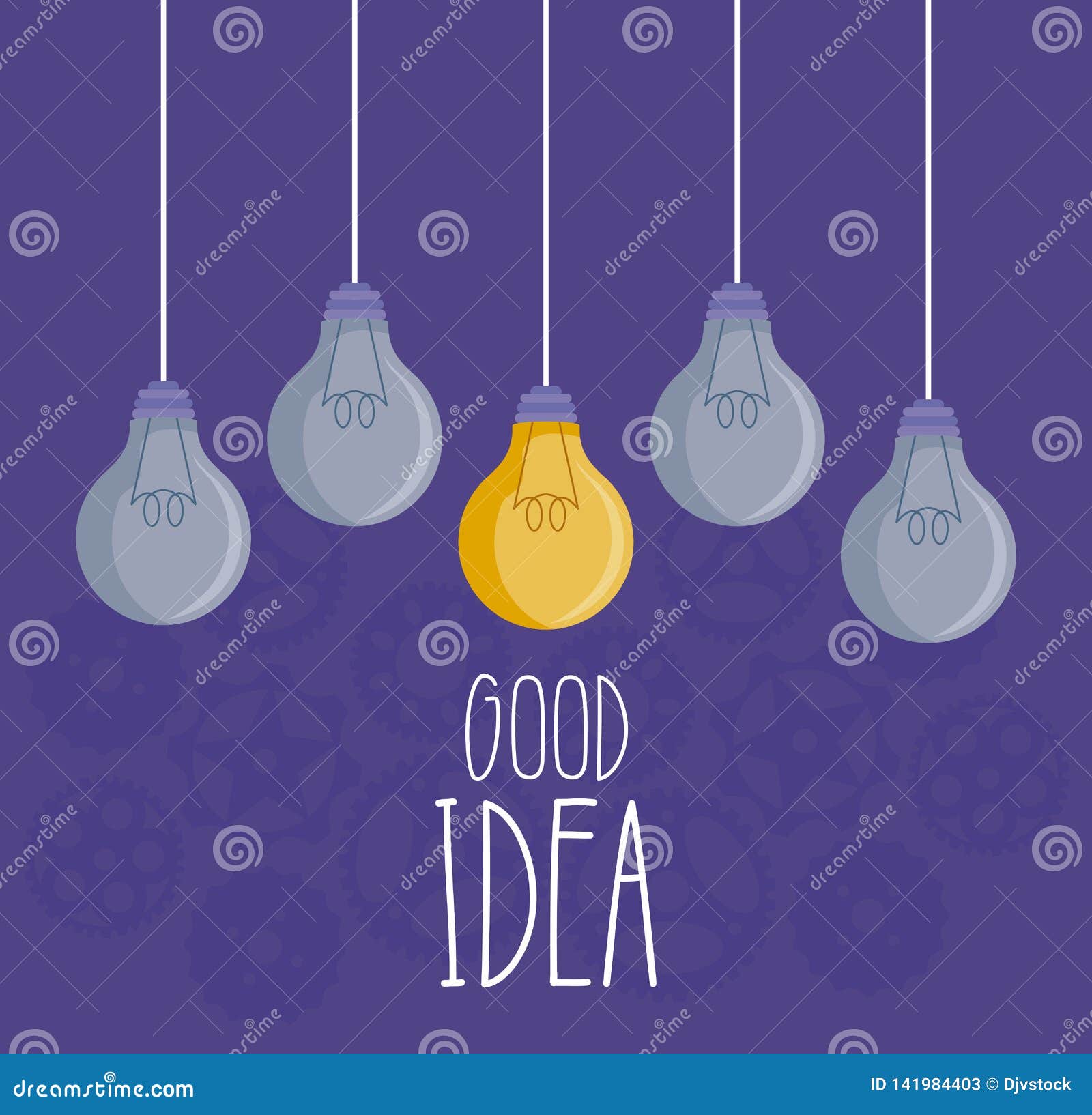 Light Bulbs Good Idea Hanging Stock Vector - Illustration of bulbs ...
