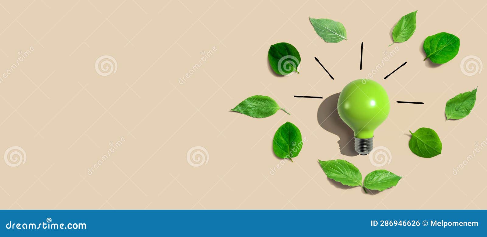 Light Bulbs with Green Leaves Stock Photo - Image of plant, sustainable ...