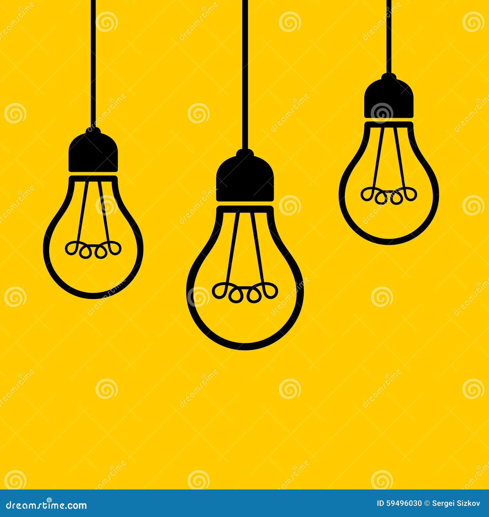 Light Bulbs Hanging from the Ceiling. Vector Stock Vector ...