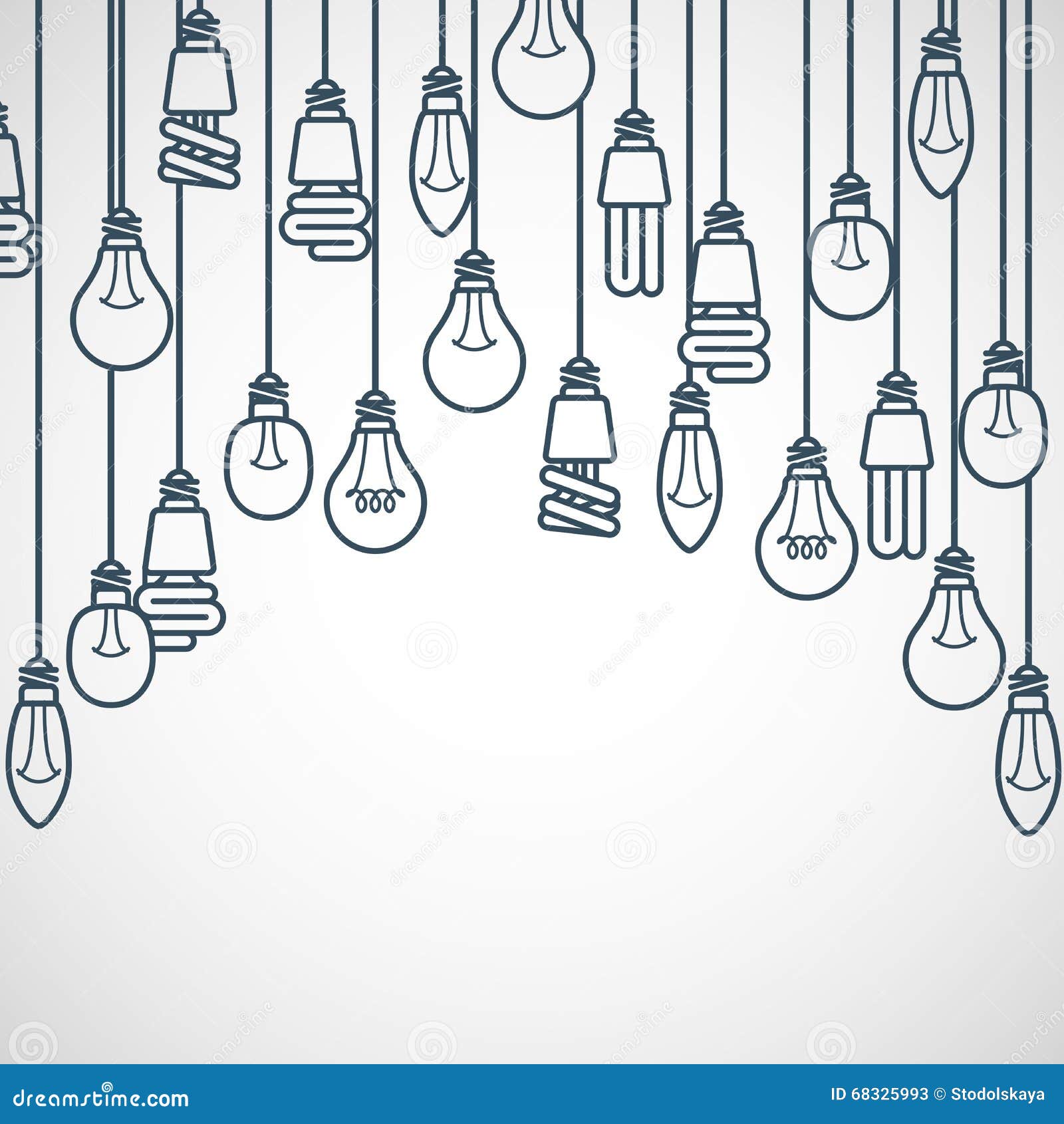 Light Bulbs Hanging on Cords Stock Vector - Illustration of electricity ...