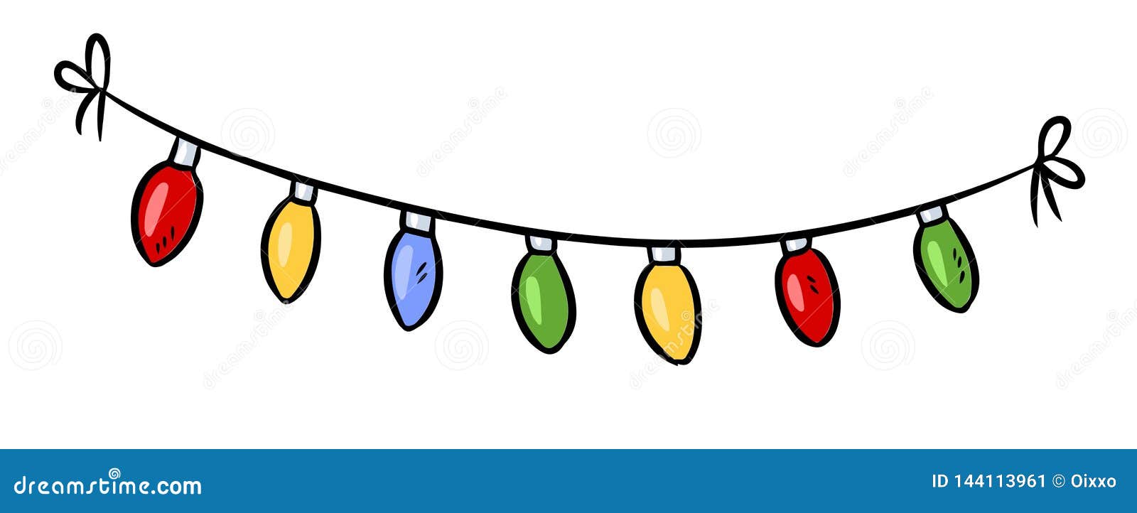 Light Bulbs Holiday Garland Doodle. Vector Illustration Stock Vector ...