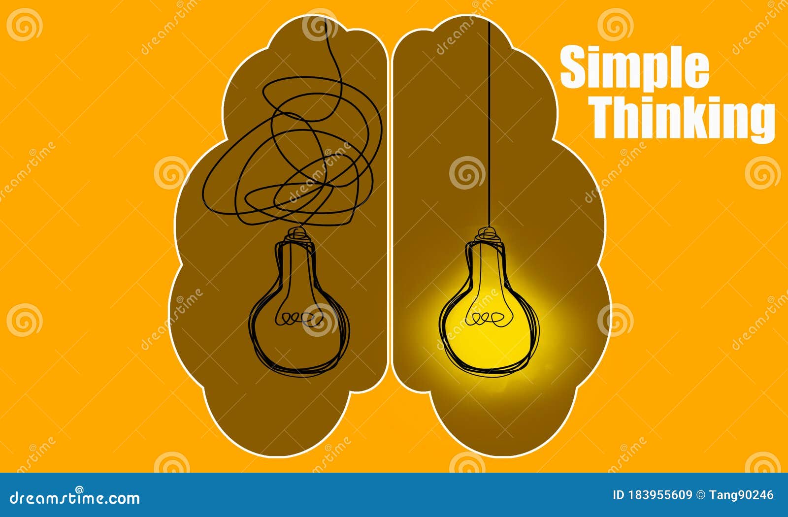 Light Bulbs Idea Concept for Simple Thinking Stock Illustration ...