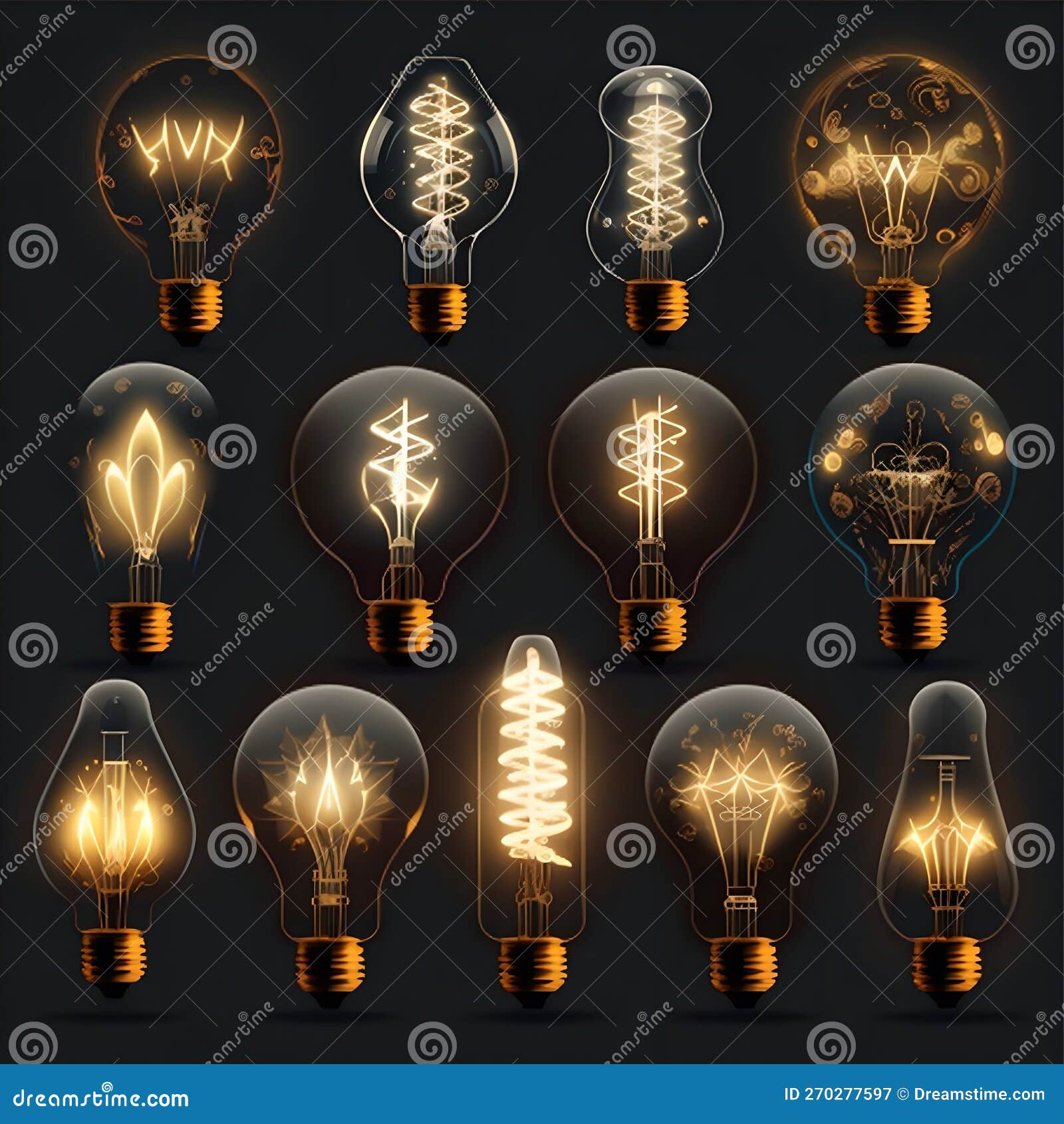 Light Bulbs, Light Bulb Icons Stock Illustration - Illustration of iron ...