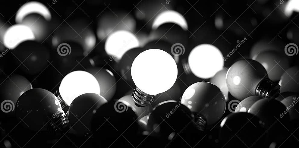 Light Bulbs Organized on a Flat Surface, Set for Use or Presentation. Stock Photo - Image of ...