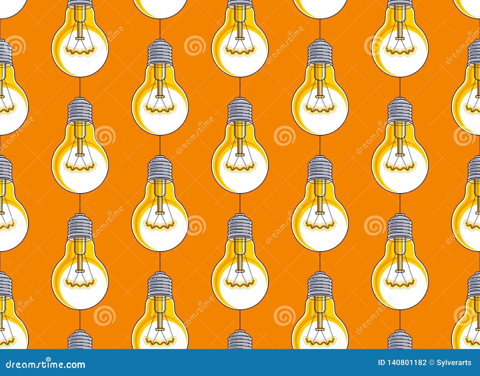 Light Bulbs Seamless Background, Creative Ideas Concept, Website for ...