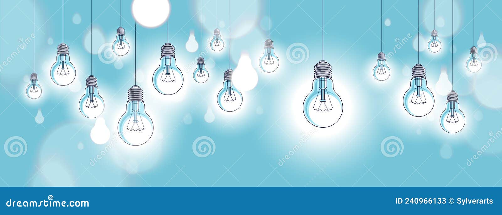Light Bulbs Shining Beautiful Vector Realistic Illustration. Ideas ...