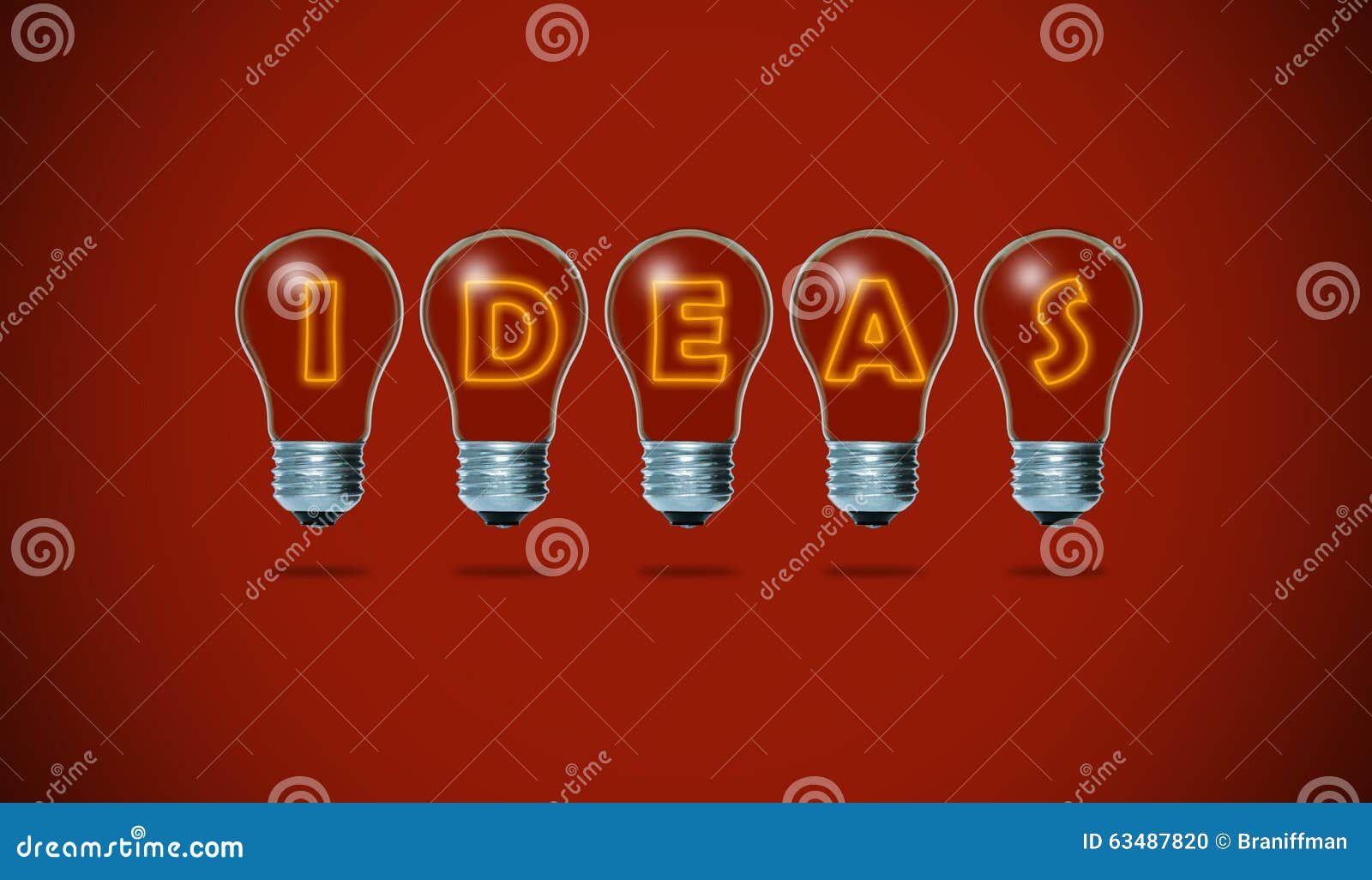 Light Bulbs Spelling the Word Ideas in Them Stock Photo - Image of ...