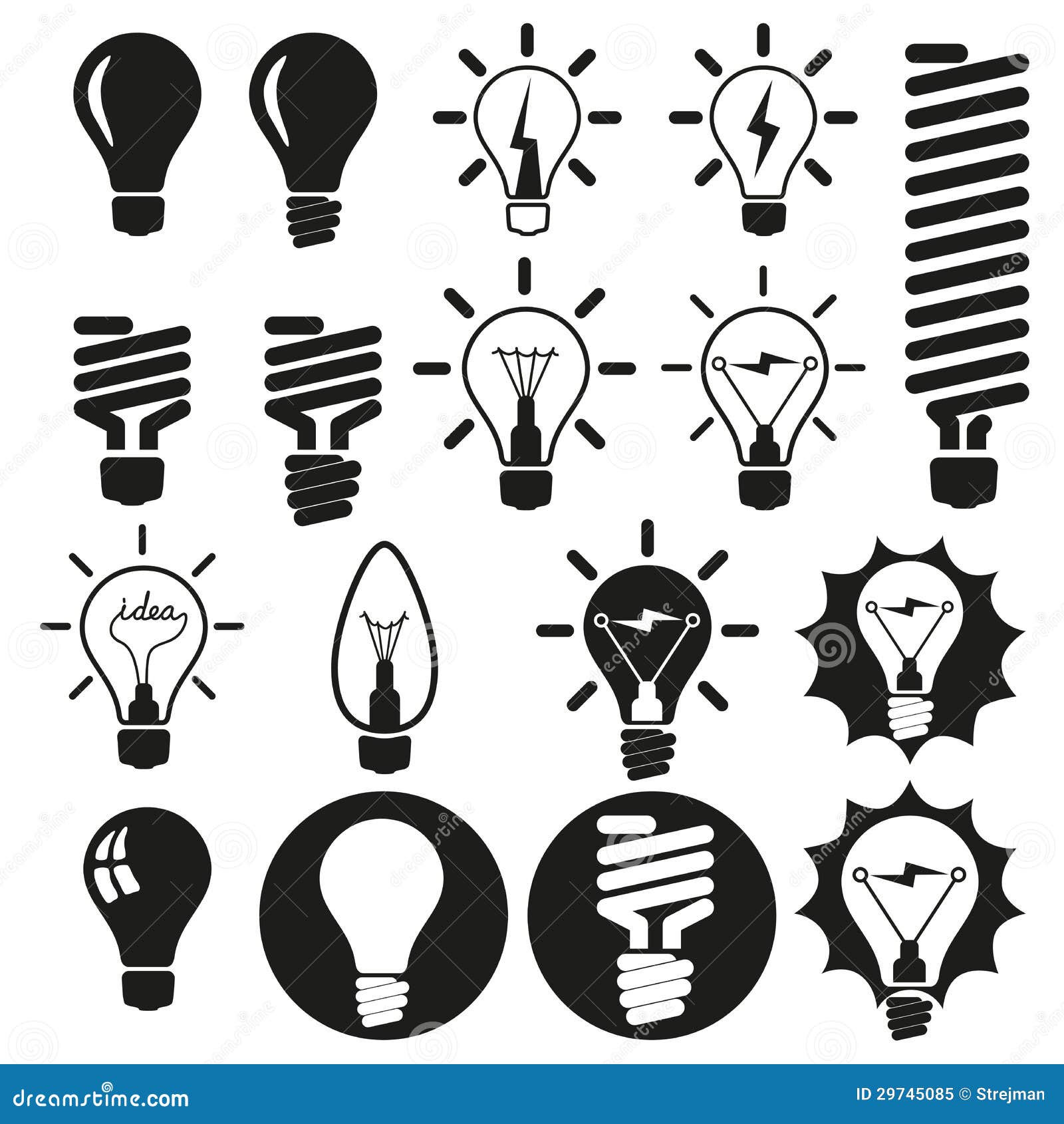 Light bulbs. Bulb icon set stock vector. Illustration of collection ...