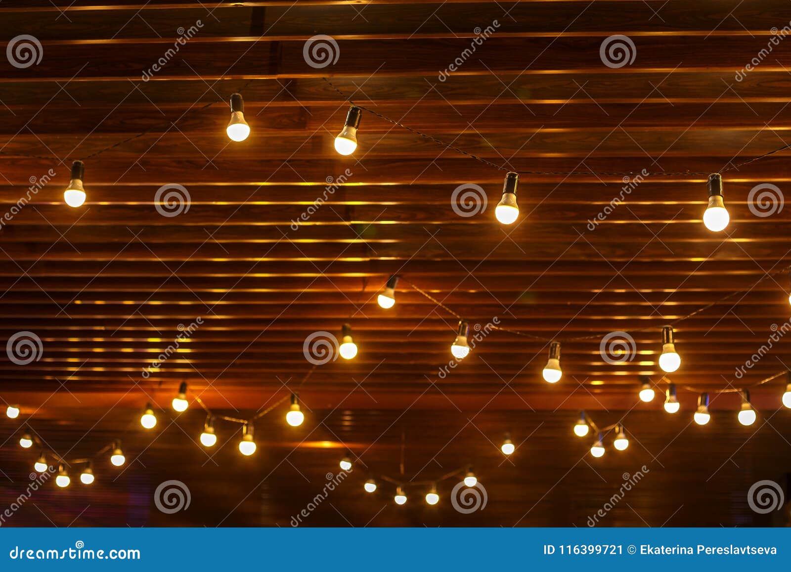 Light Bulbs on Wooden Background, Stock Image - Image of festive ...