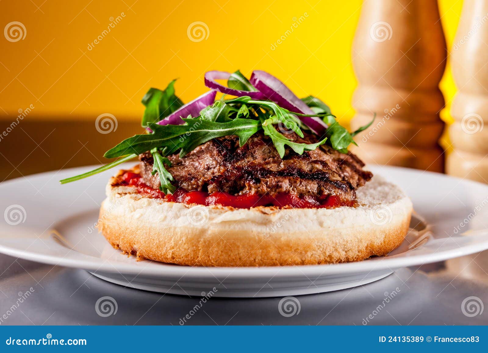 Light Burger stock image. Image of table, lettuce, american - 24135389