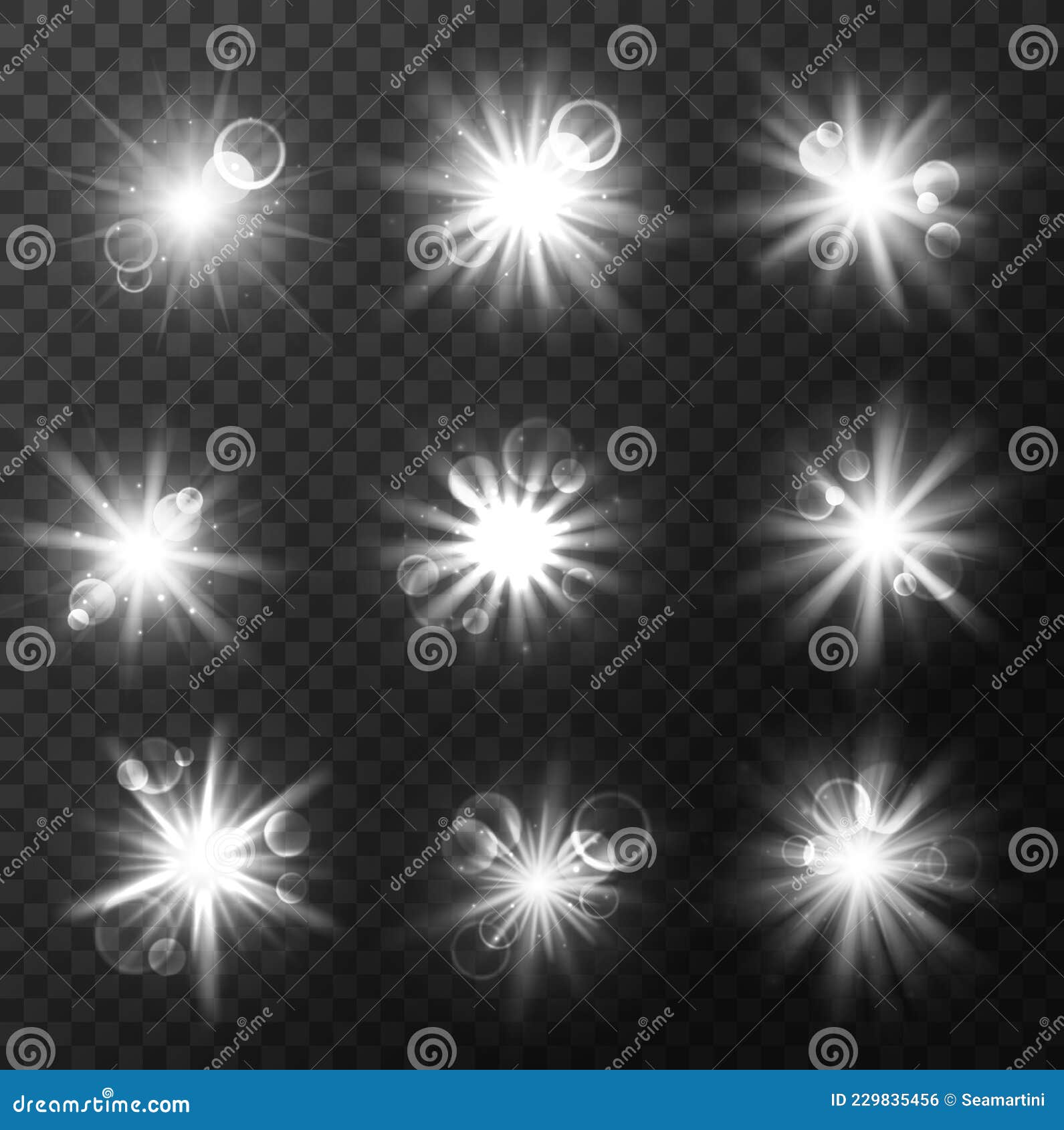 Light Burst and Explosion, Flash and Flare Effect Stock Vector ...