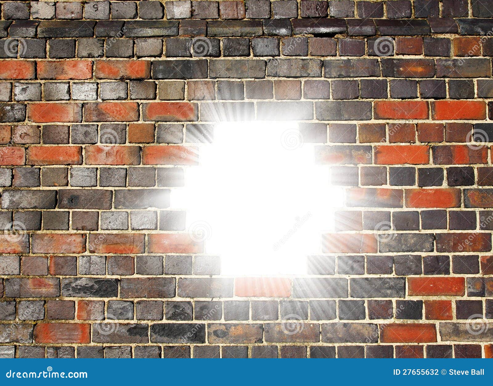 Light Bursting through a Brick Wall Stock Photo - Image of wall ...