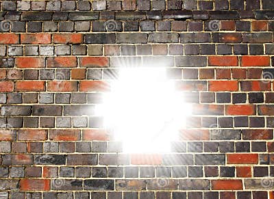 Light Bursting through a Brick Wall Stock Photo - Image of wall ...