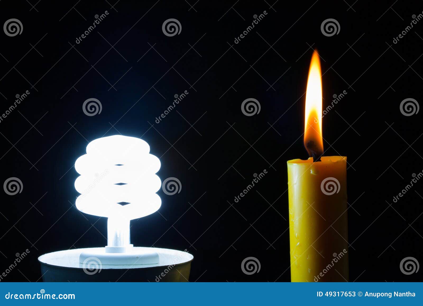 Light and Candle is the Power. Generation Power Stock Image - Image of ...