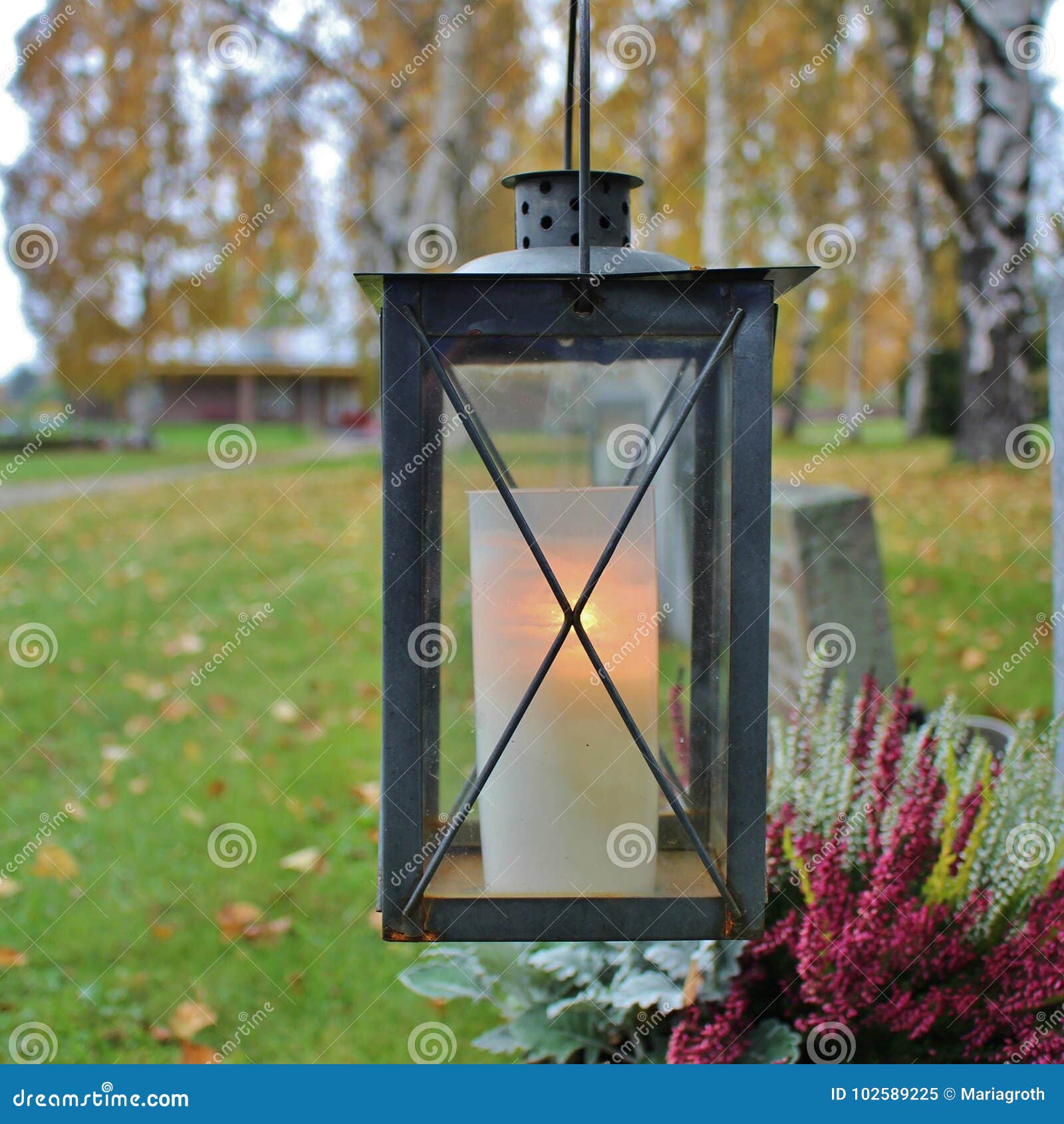 Light at the cemetery stock image. Image of lanterns - 102589225