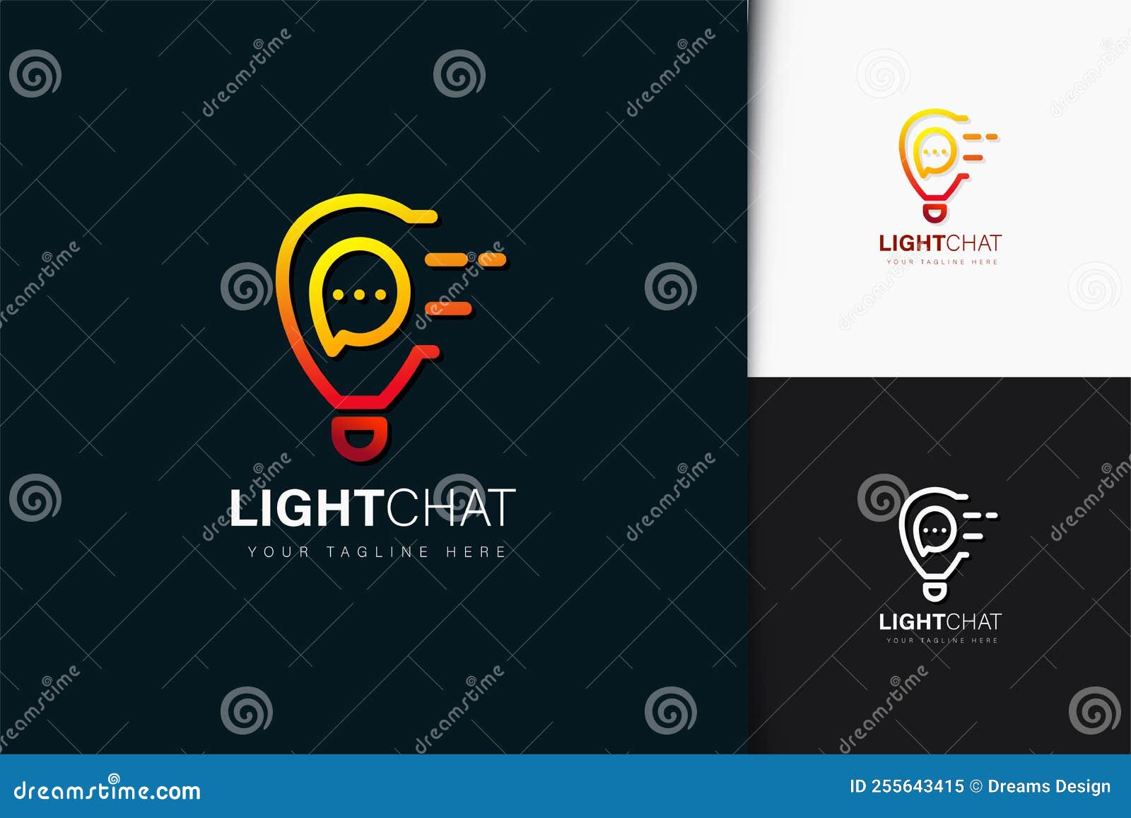 Light Chat Logo Design with Gradient Stock Vector - Illustration of ...