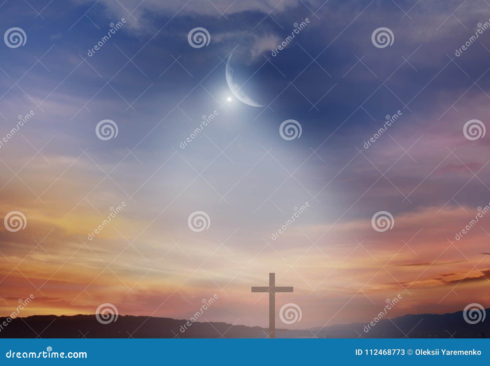The Light of Christ Crucifix . Stock Image - Image of clouds, cross ...