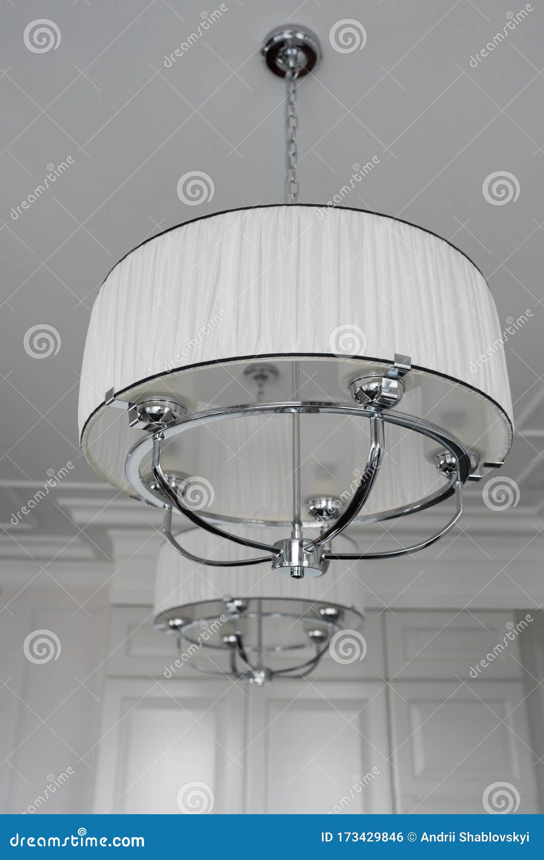 Light Chrome-plated Chandelier. Objects. Home Related Stock Photo ...