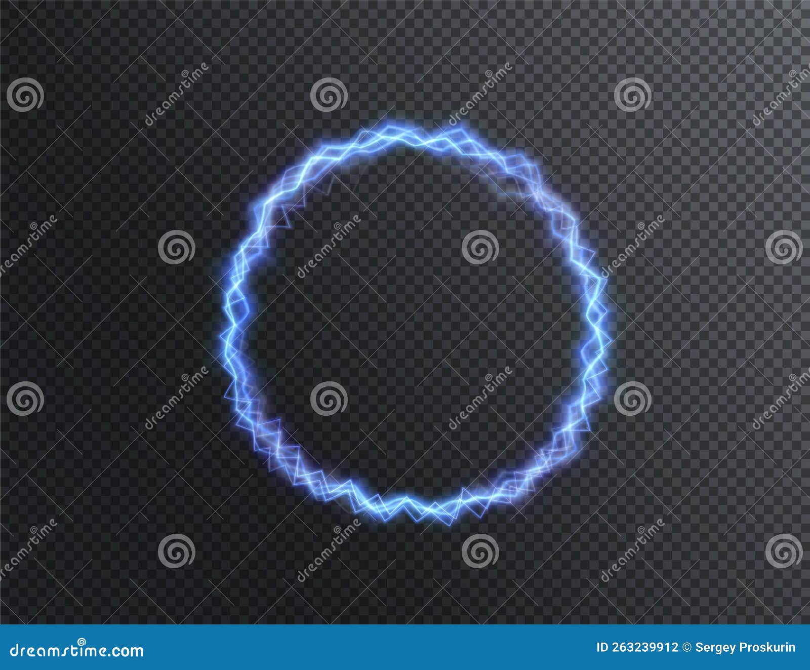 Light Circle Blue Lightning Png. Ring of Fire Light Effect Stock Vector ...