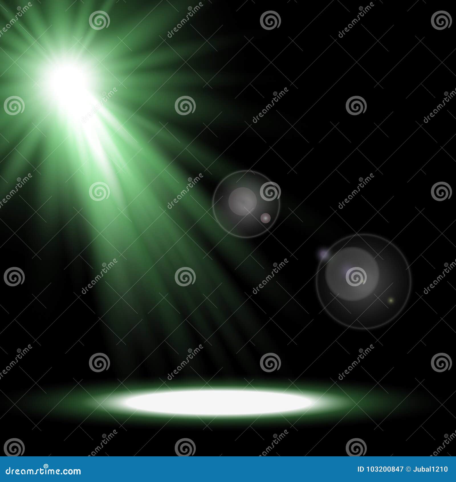 Light Circle with a Spotlight, Green Color Stock Vector - Illustration ...