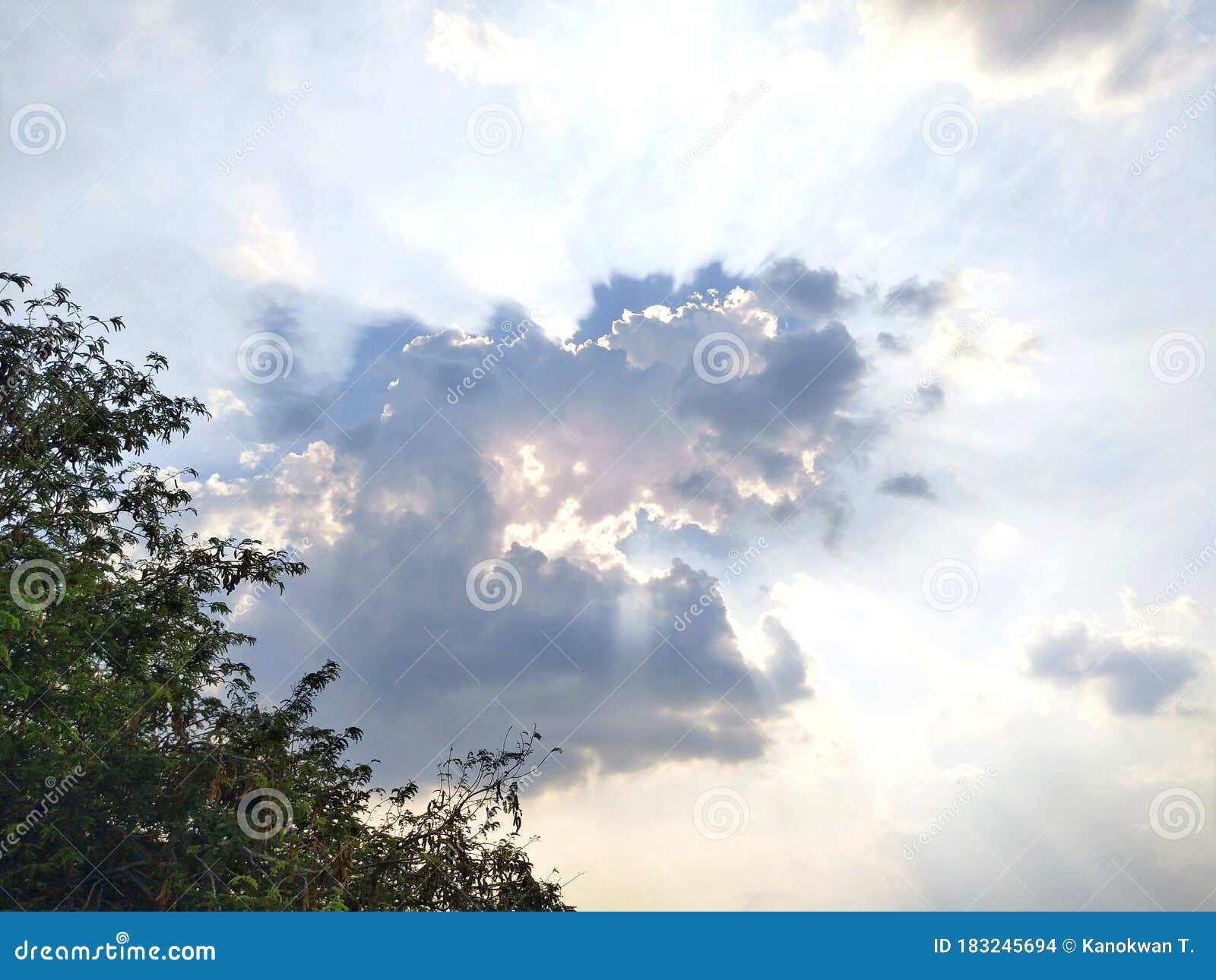 Light through Clouds in the Blue Sky Stock Photo - Image of nature ...