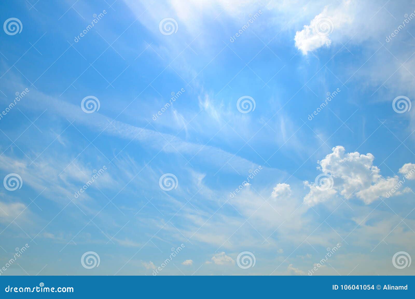 Light Clouds in the Blue Sky Stock Photo - Image of cloudiness ...