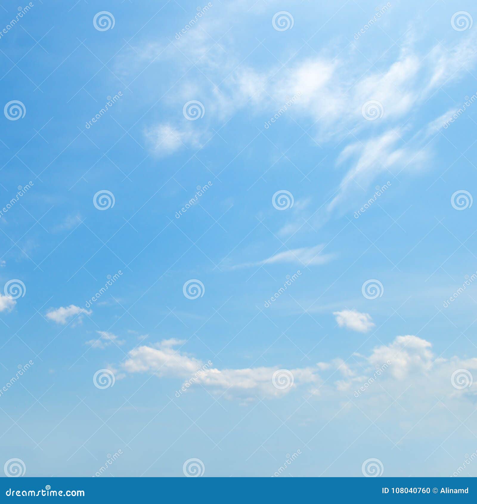 Light Clouds in the Blue Sky. Stock Photo - Image of ambience, outdoors ...