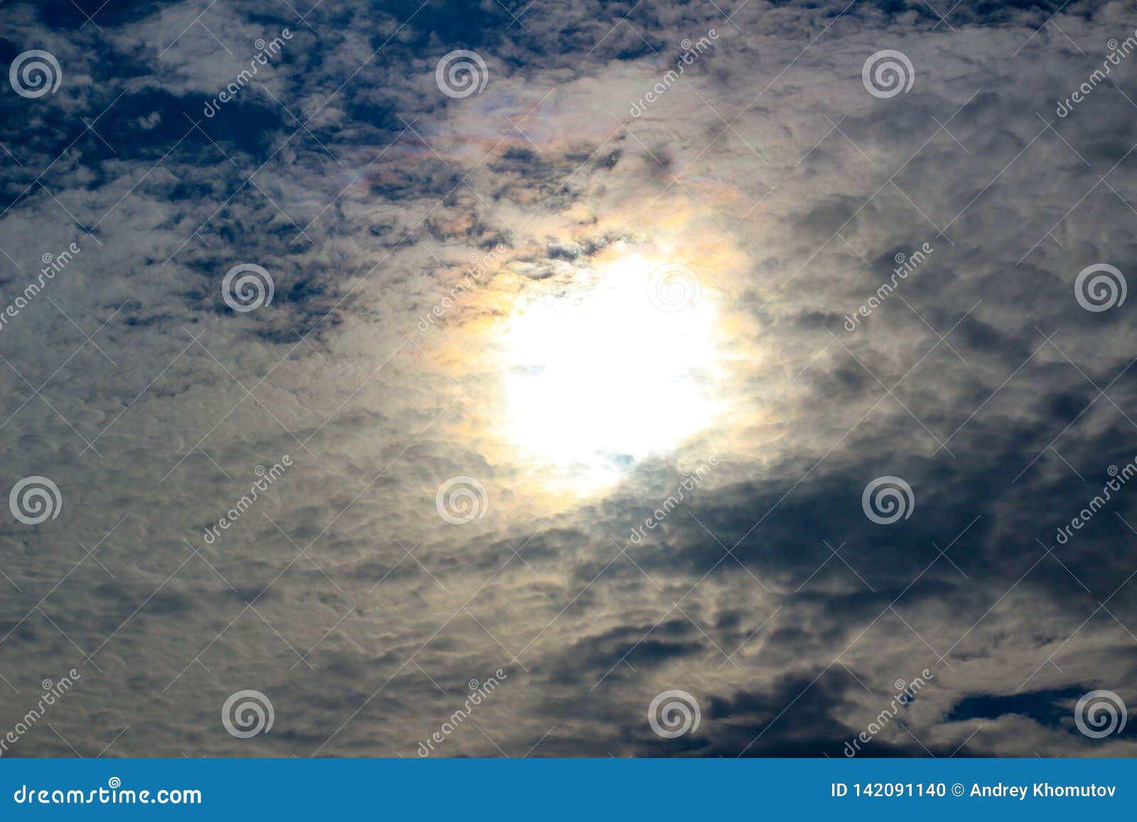 Blurred the Light of the Sun Piercing through the Clouds. Stock Photo ...
