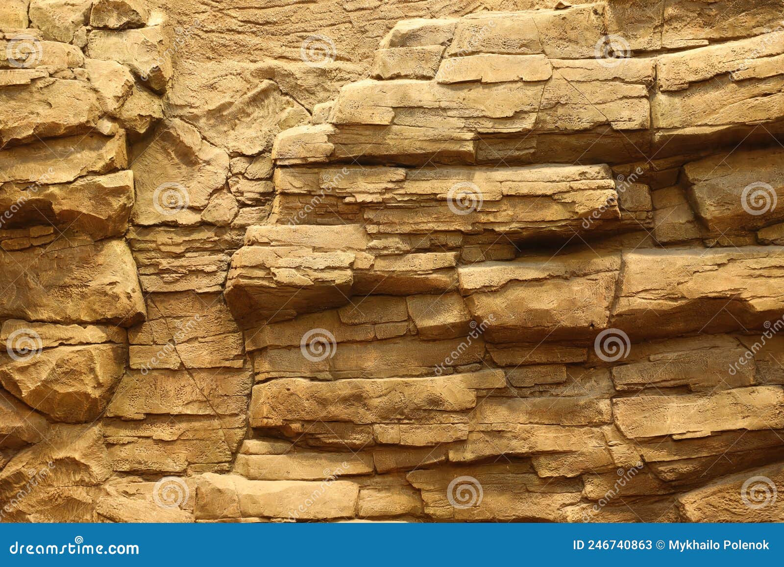 Light Coarse Natural Rock Stone Background. Mining Cliff Rough Front ...