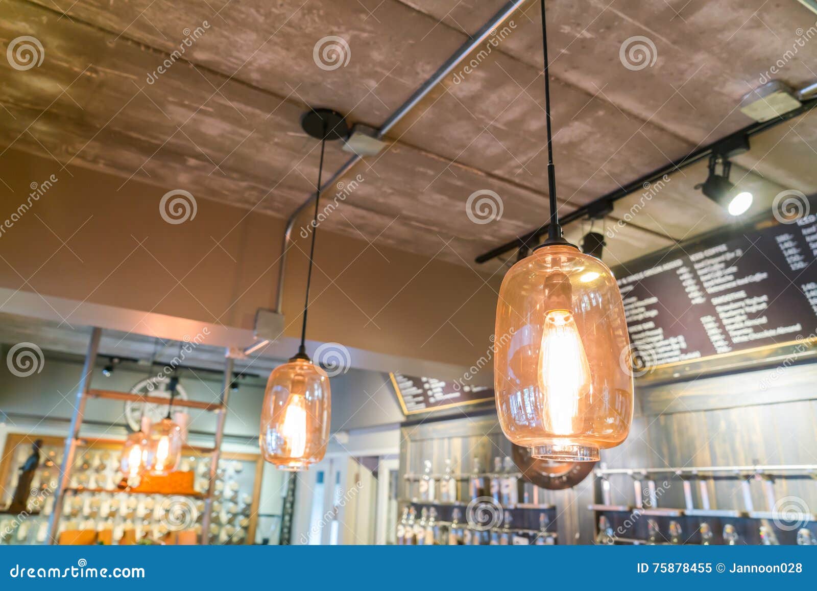 Light in coffee shop . stock image. Image of cafe, drink - 75878455