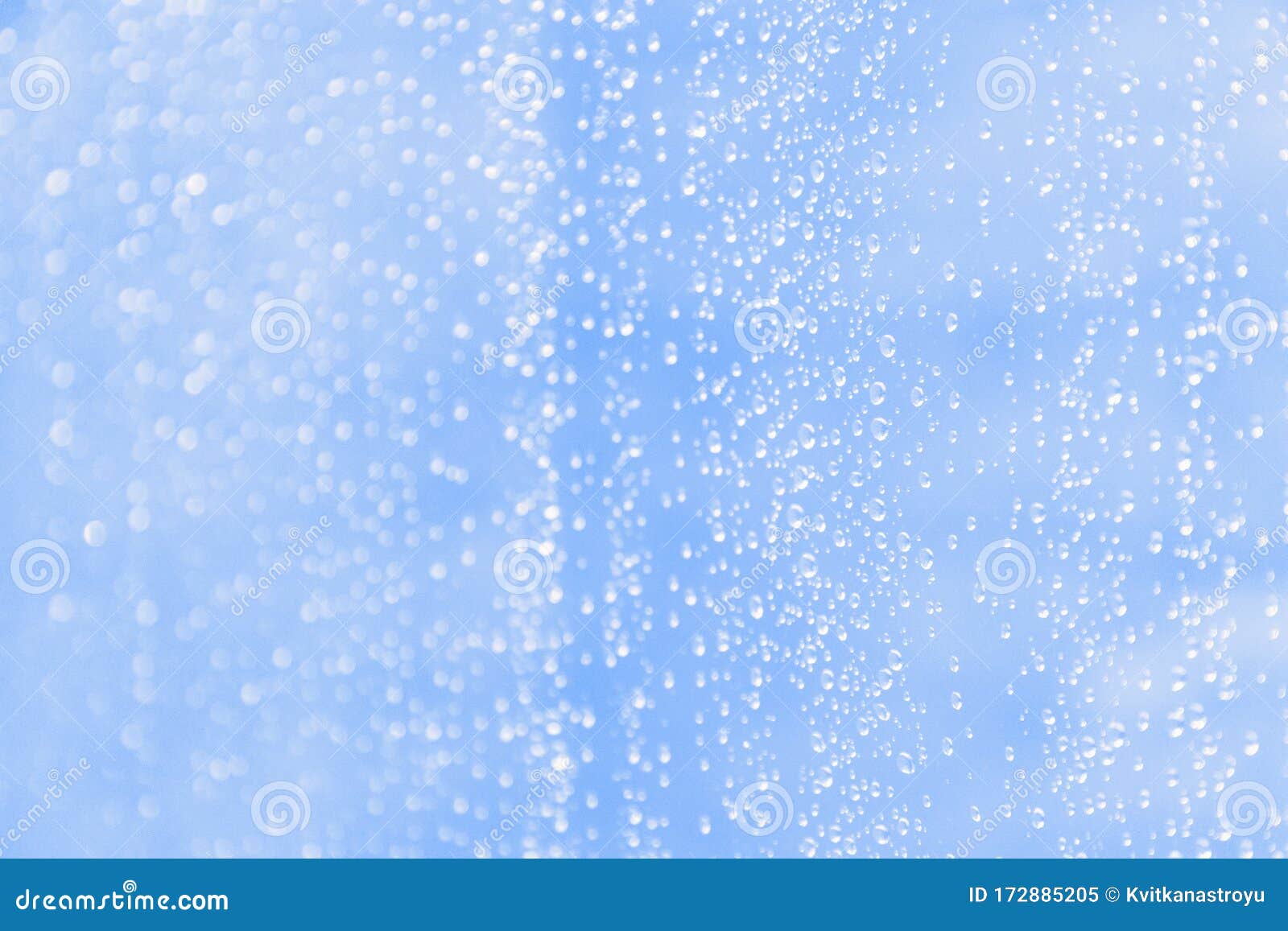 Light Cold Blue Blurred Background with Water Drops Pattern Stock Image ...