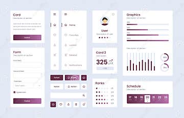 Light Collection of Gradient Ui Ux Elements. Ux Dashboard User Panel ...