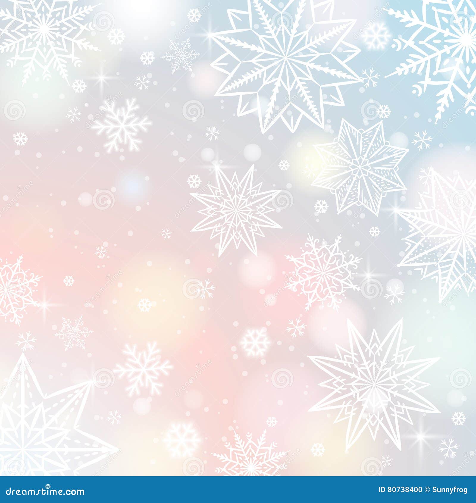 Light Color Background with Snowflakes and Stars, Vector Stock Vector ...