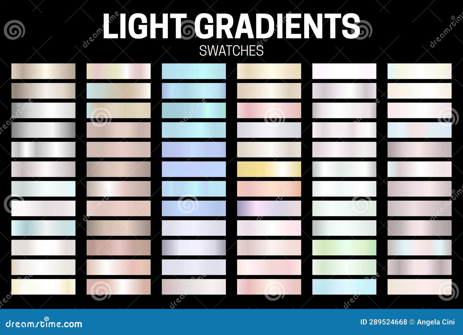 Light Color Gradient Collection of Swatches Stock Vector - Illustration ...
