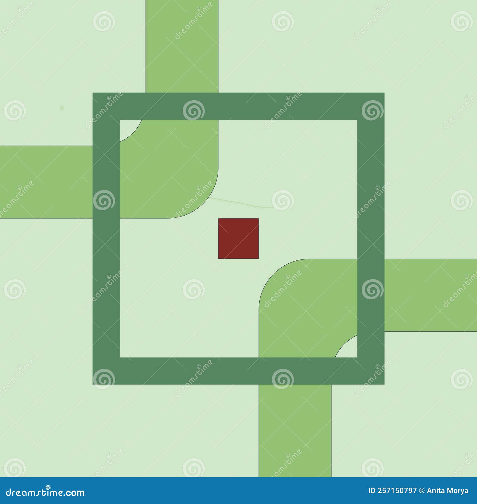 Light Color Rectangle Shaped Rangoli Design Stock Illustration ...