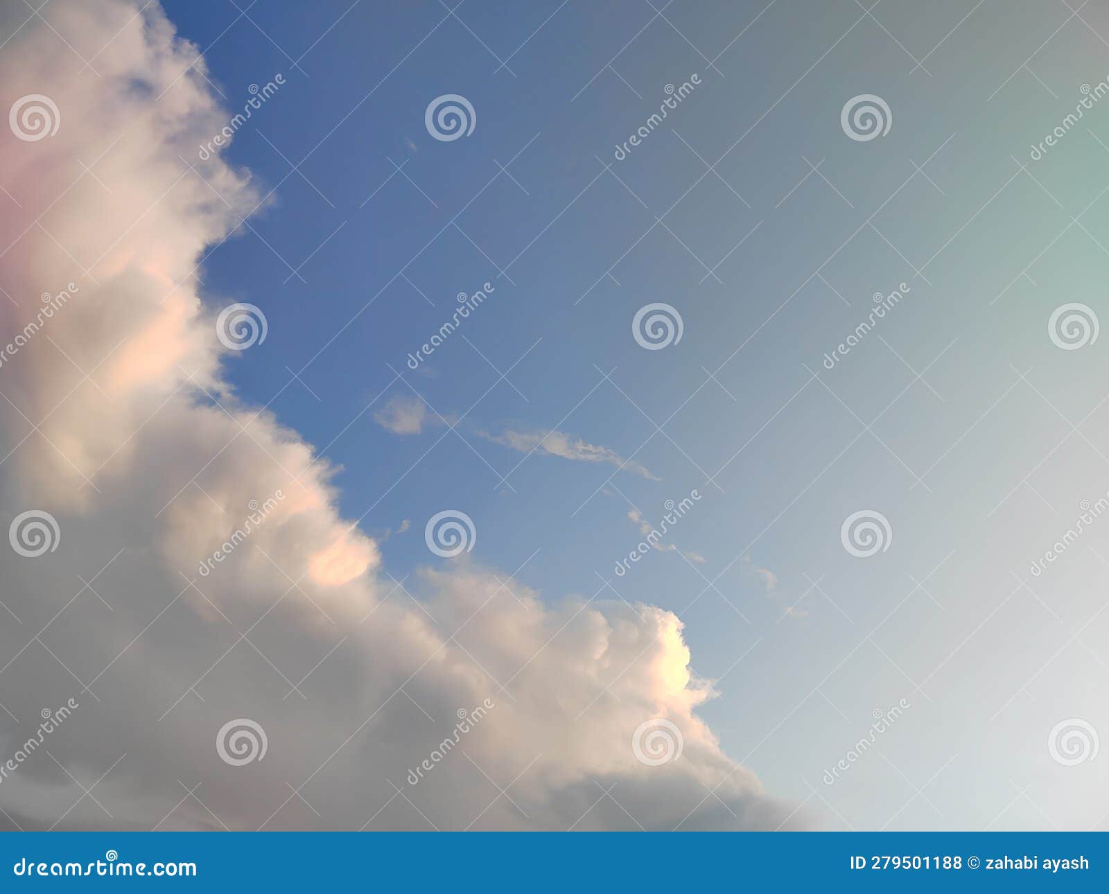 Light Color Sky with White Clouds Stock Photo - Image of wave, morning ...