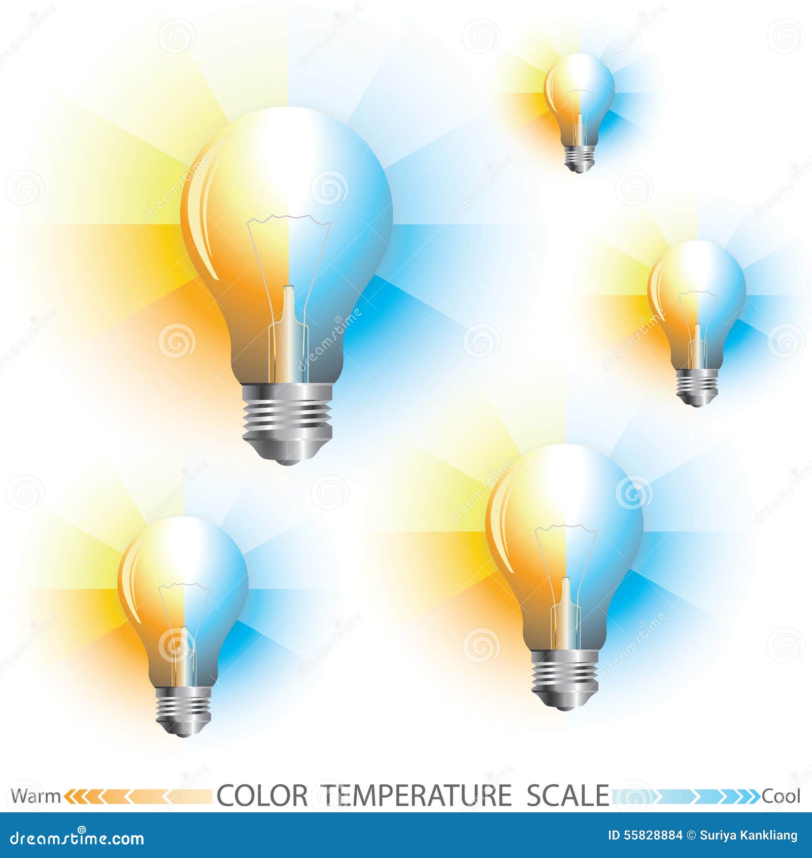 Light Color Temperature Scale Stock Illustration - Illustration of ...