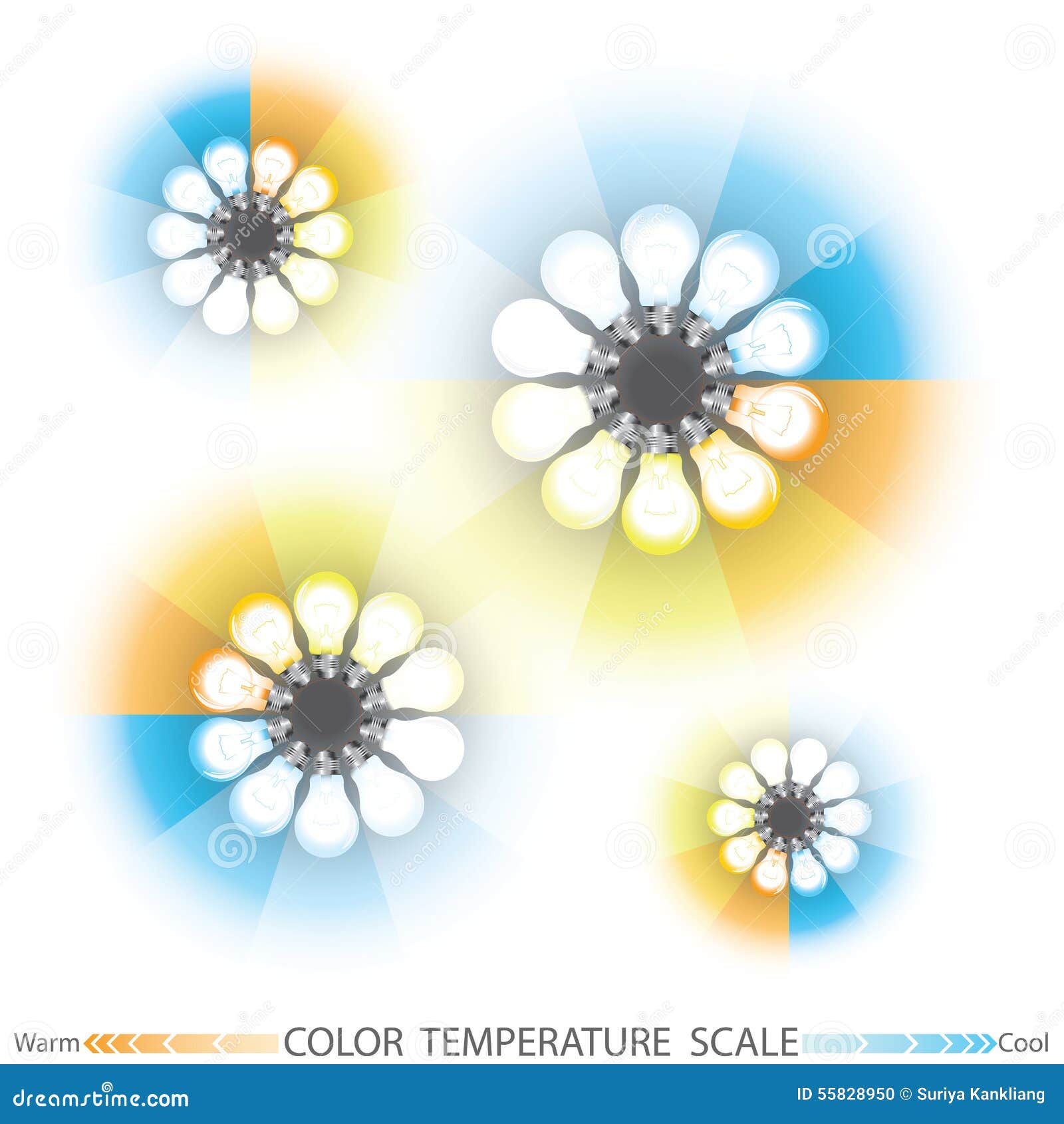 Light Color Temperature Scale Stock Illustration - Illustration of ...