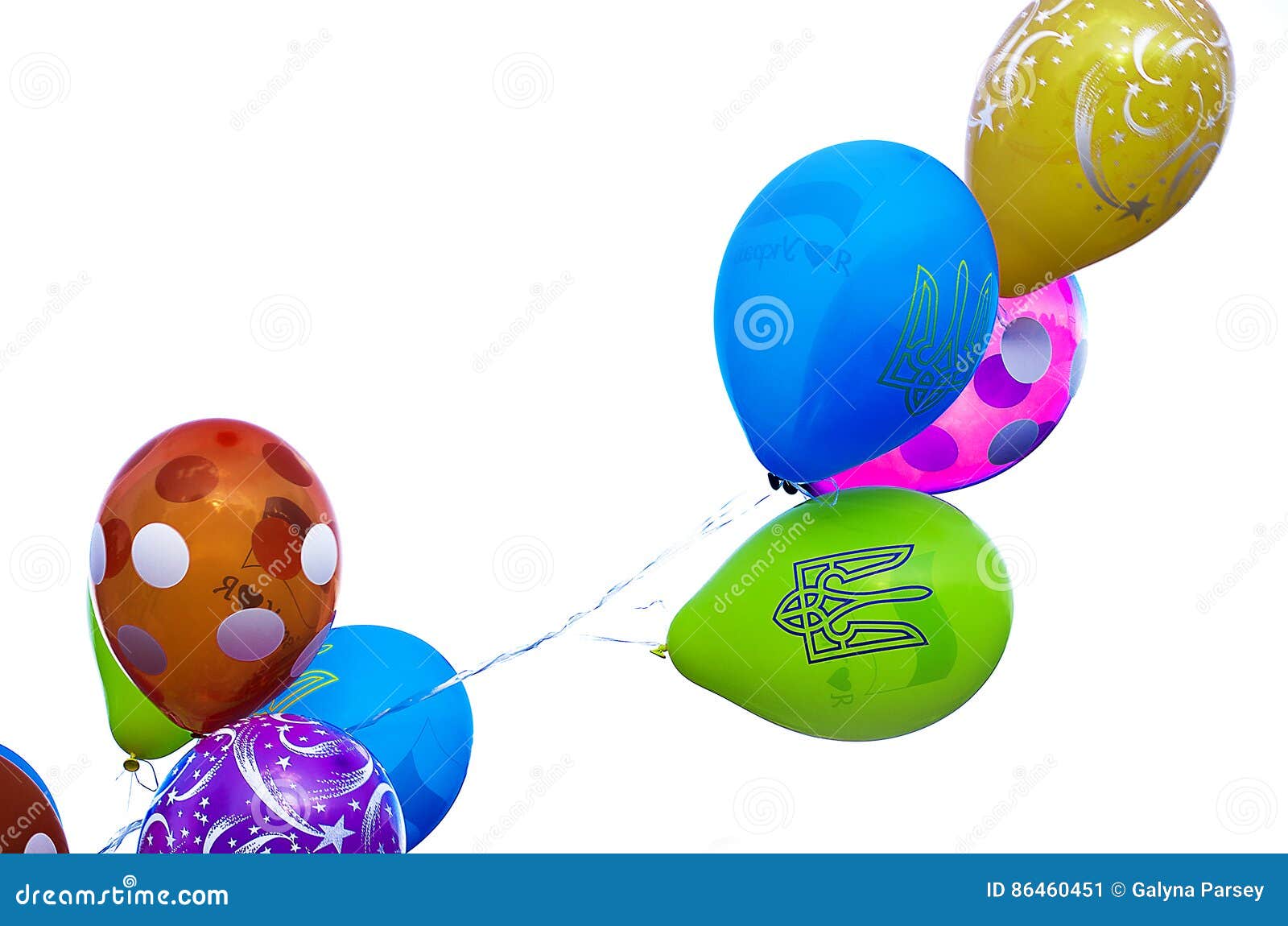 Light Colored Balloons Flying in the Sky Stock Image - Image of clouds ...