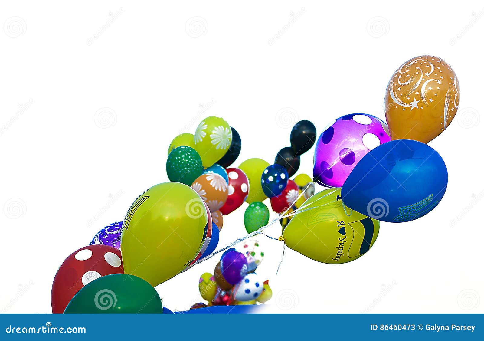 Light Colored Balloons Flying in the Sky Stock Image - Image of love ...