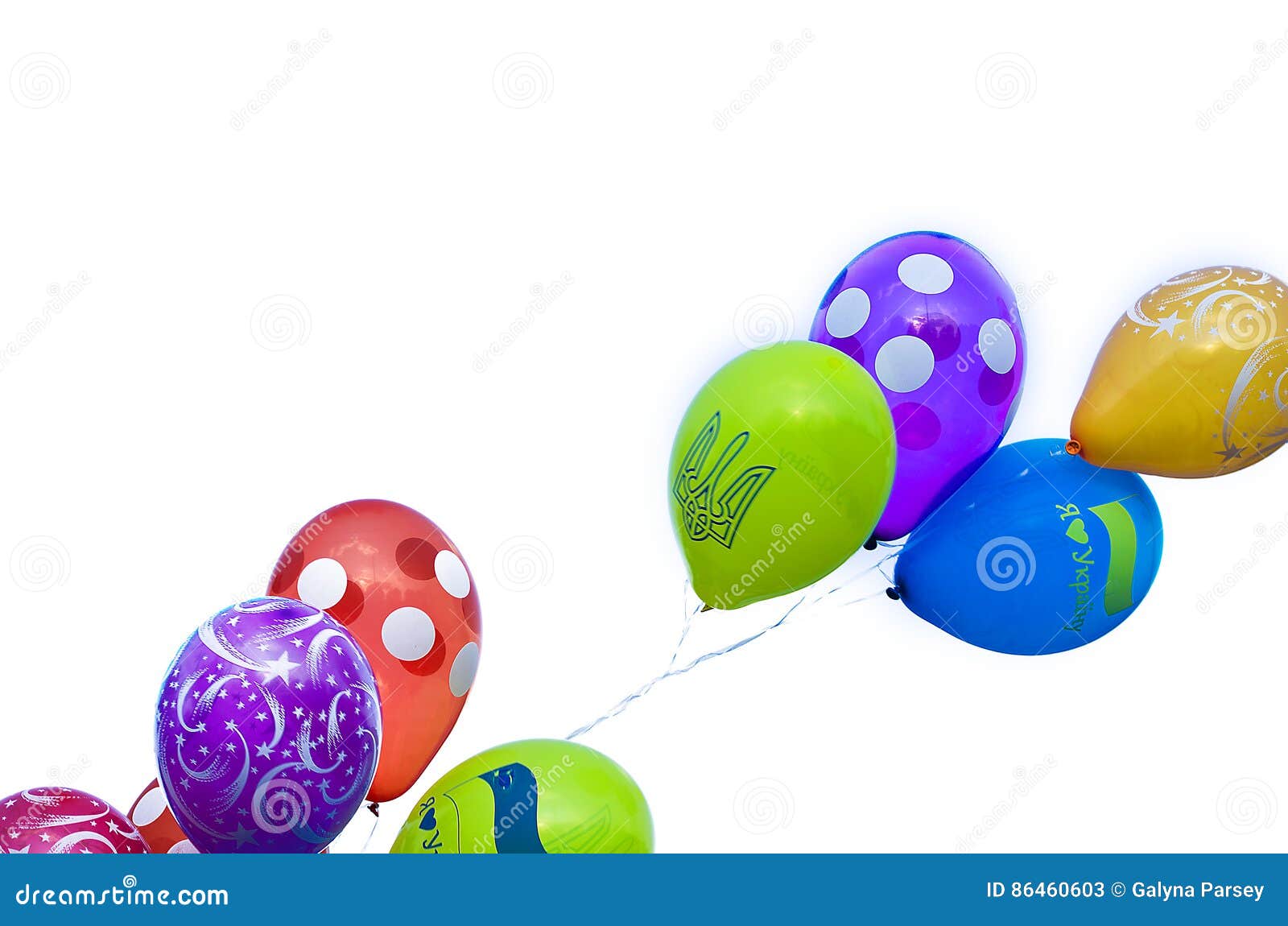 Light Colored Balloons Flying in the Sky Stock Image - Image of helium ...