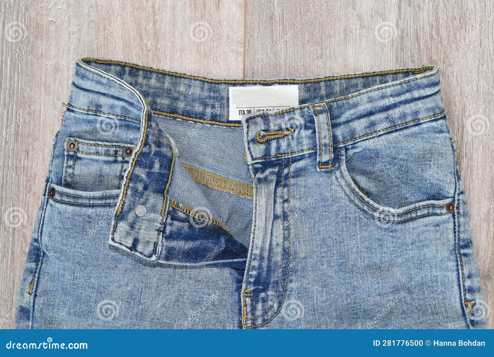 Light-colored Jeans Lie on the Floor Stock Photo - Image of denim ...
